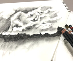 How to Draw Clouds with Charcoal - Improve Drawing